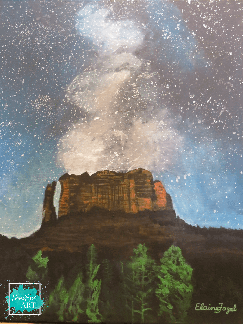 Cathedral Rock Night Sky | ElaineFogel Art